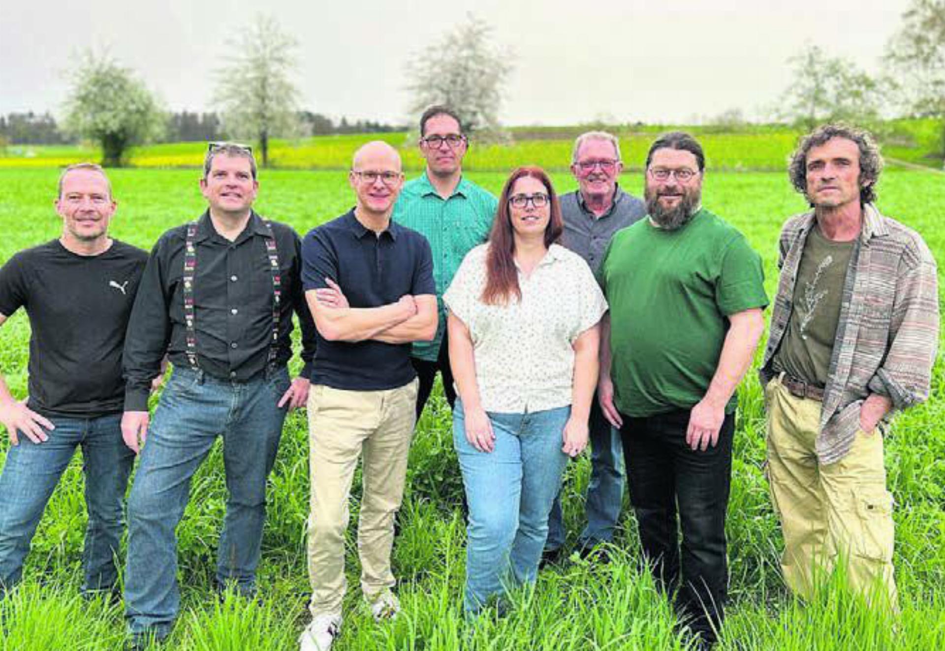 Das OK Dorffest Bünzen, von links: Ralph Müller, Marcel Riesen, Michi ...